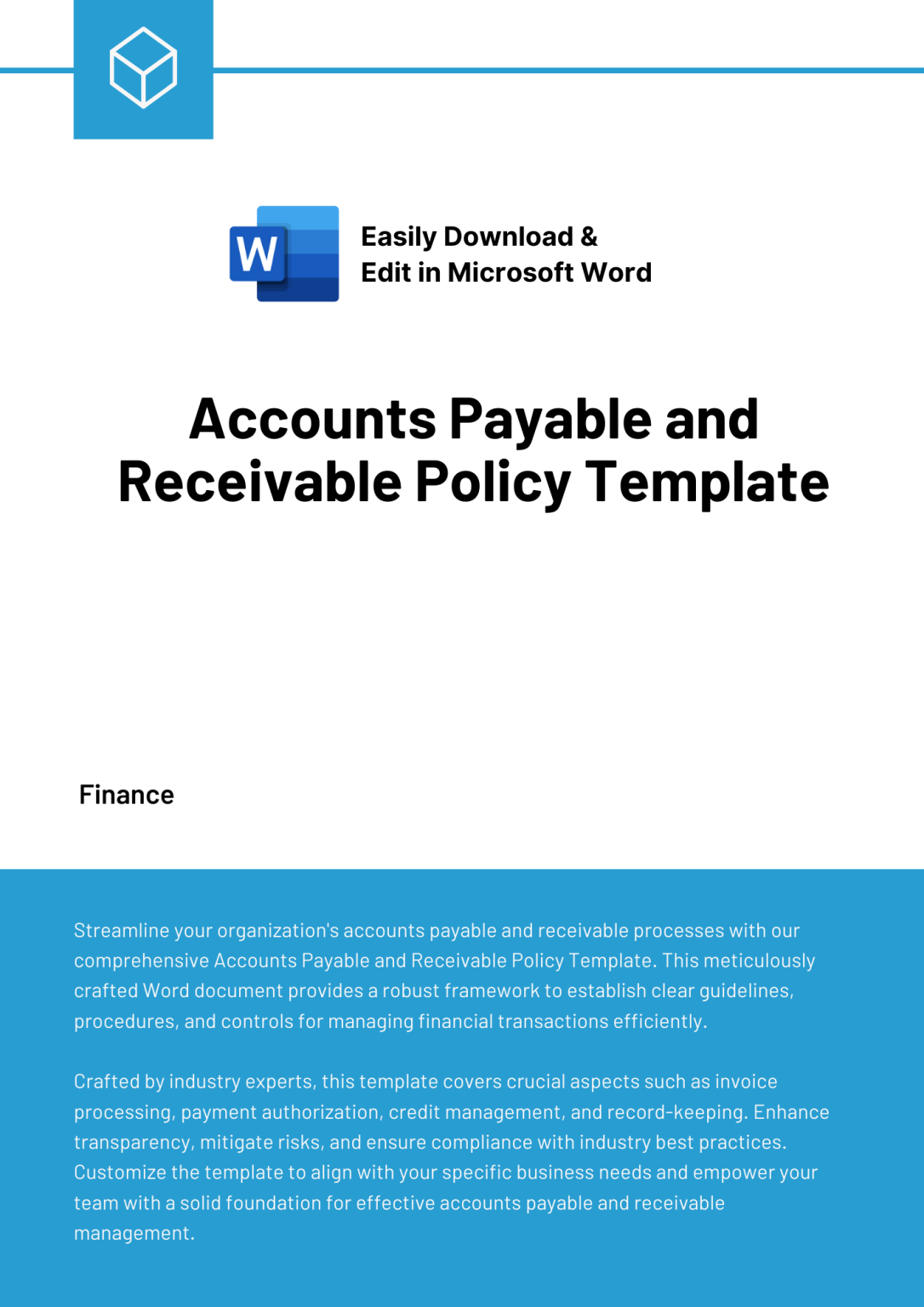 Accounts Payable and Receivable Policy Template - Expert Policy Templates