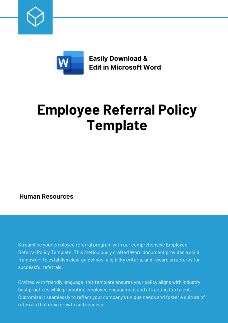 Employee Referral Policy Template - Expert Policy Templates